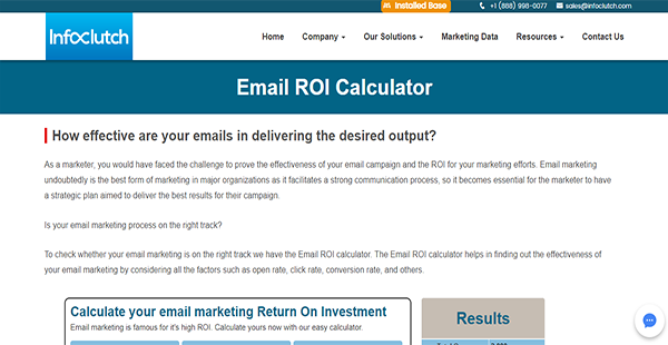 InfoClutch Email ROI Calculator Reviews: Pricing & Software Features ...