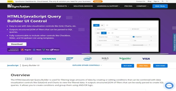 Syncfusion Query Builder Reviews: Pricing & Software Features 2024 - Financesonline.com