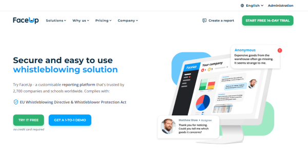 FaceUp Whistleblowing System Reviews: Pricing & Software Features 2024 ...