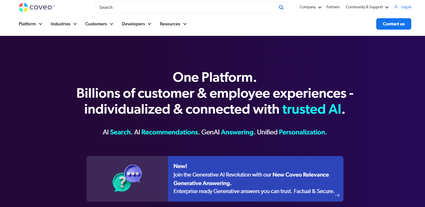 Coveo Reviews: Pricing & Software Features 2024 - Financesonline.com